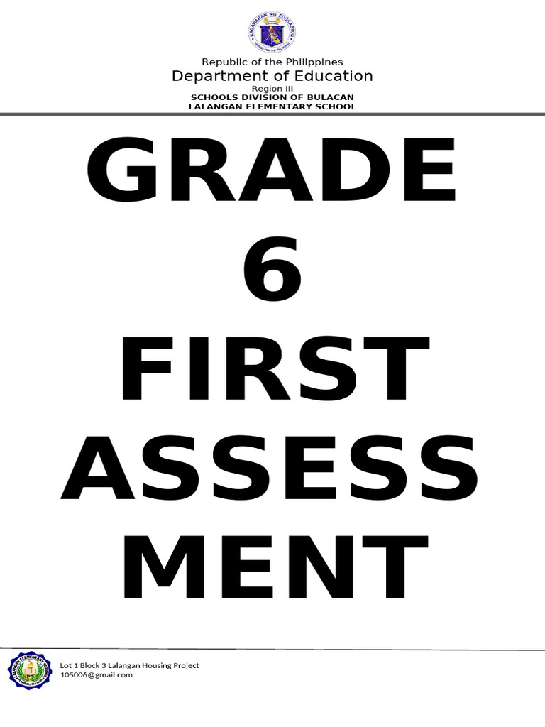 Grade 6-3rd Quarter-First Assessment Test With Tos | PDF