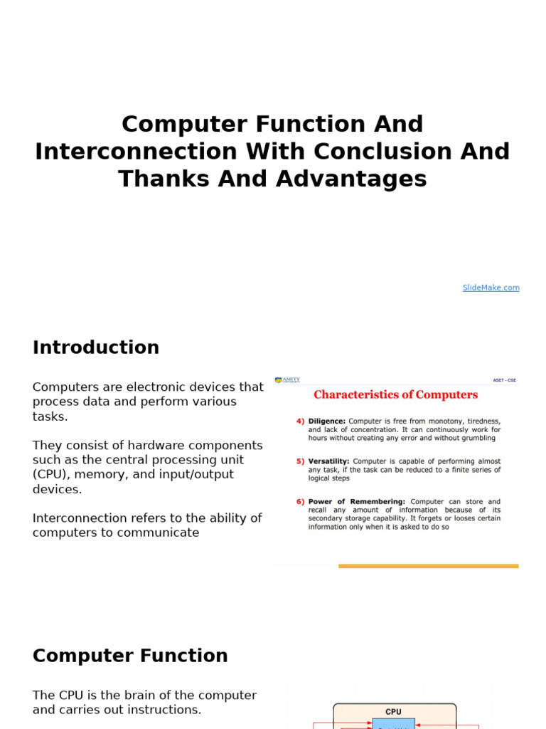 Computer Functions and Interconnection | PDF