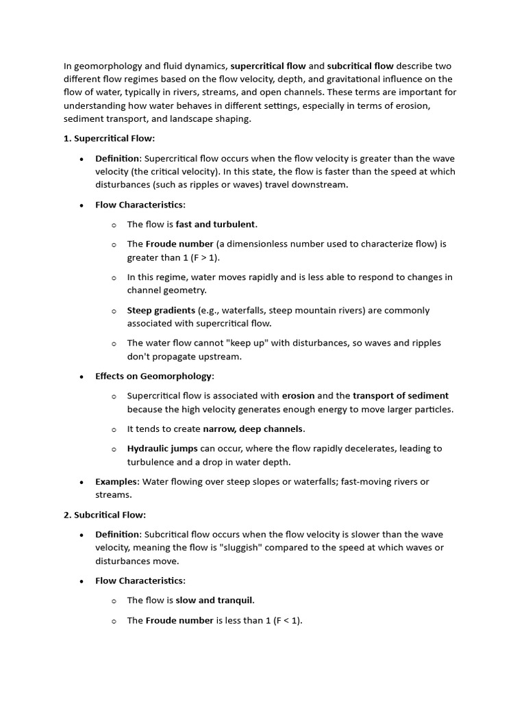 Flow Types and Hydraulic Geometry | PDF | Turbulence | Laminar Flow