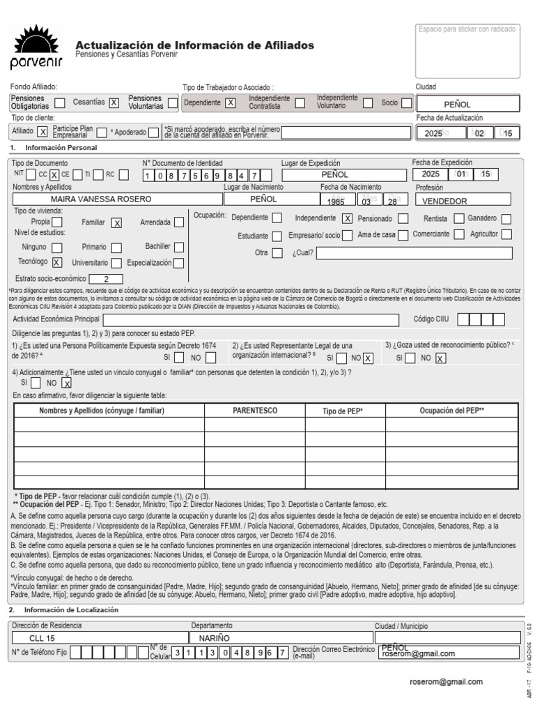 Formato de Afiliacion A Empleador | PDF | Outsourcing | Bases de datos