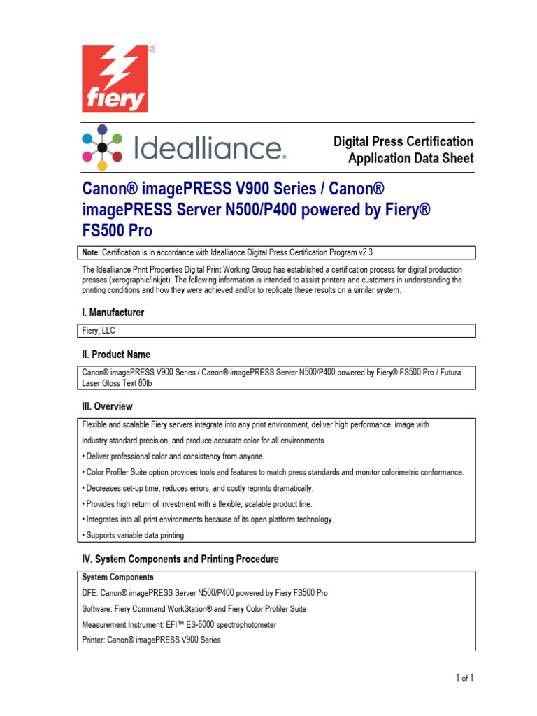 Canon imagePRESS V900 Certification Guide | PDF | Printer (Computing ...