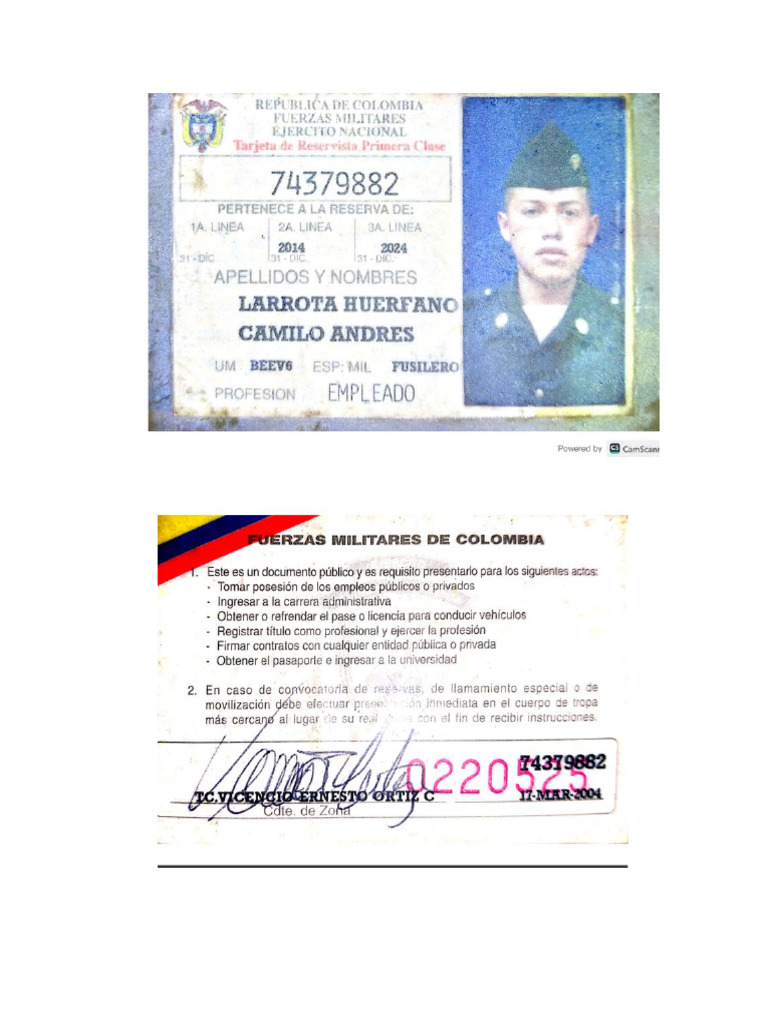 tarjeta de ejercio | PDF