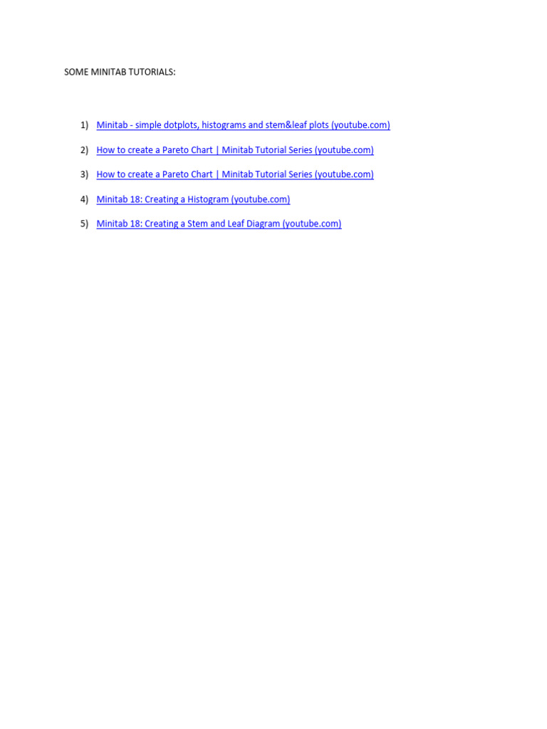 Some Minitab Tutorials | PDF
