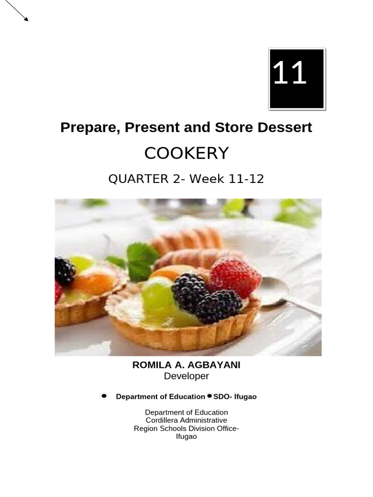 Cookery Module 5 Dessert | PDF | Custard | Desserts