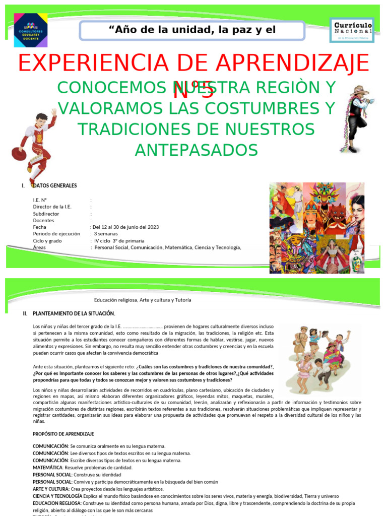 3RO EXPERIENCIA DE APRENDIZAJE 5 (1) | PDF | Aprendizaje | Multiplicación