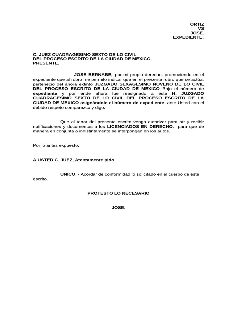 Escrito Devolucion de Expediente CDMX 1 | PDF