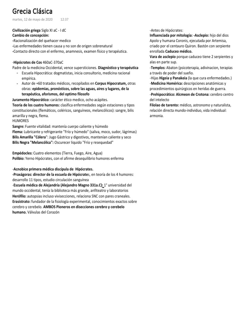 Resumen de Historia de La Medicina - La - Tribu-3-4 | PDF | Medicina