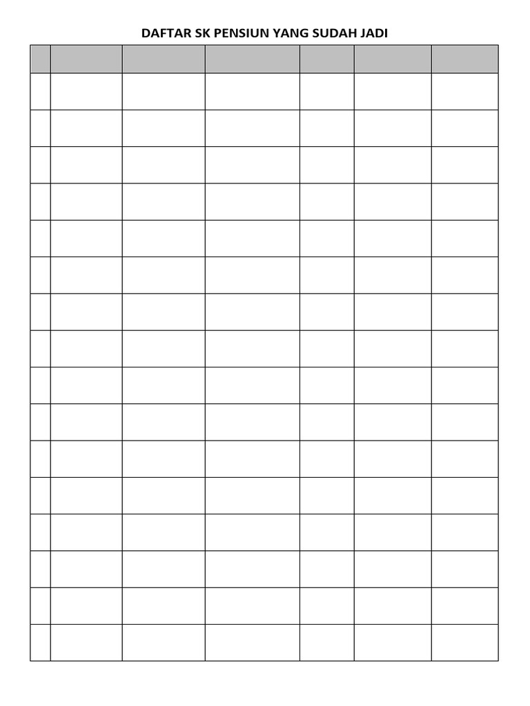 Daftar SK Pensiun Yang Bisa Diambil | PDF