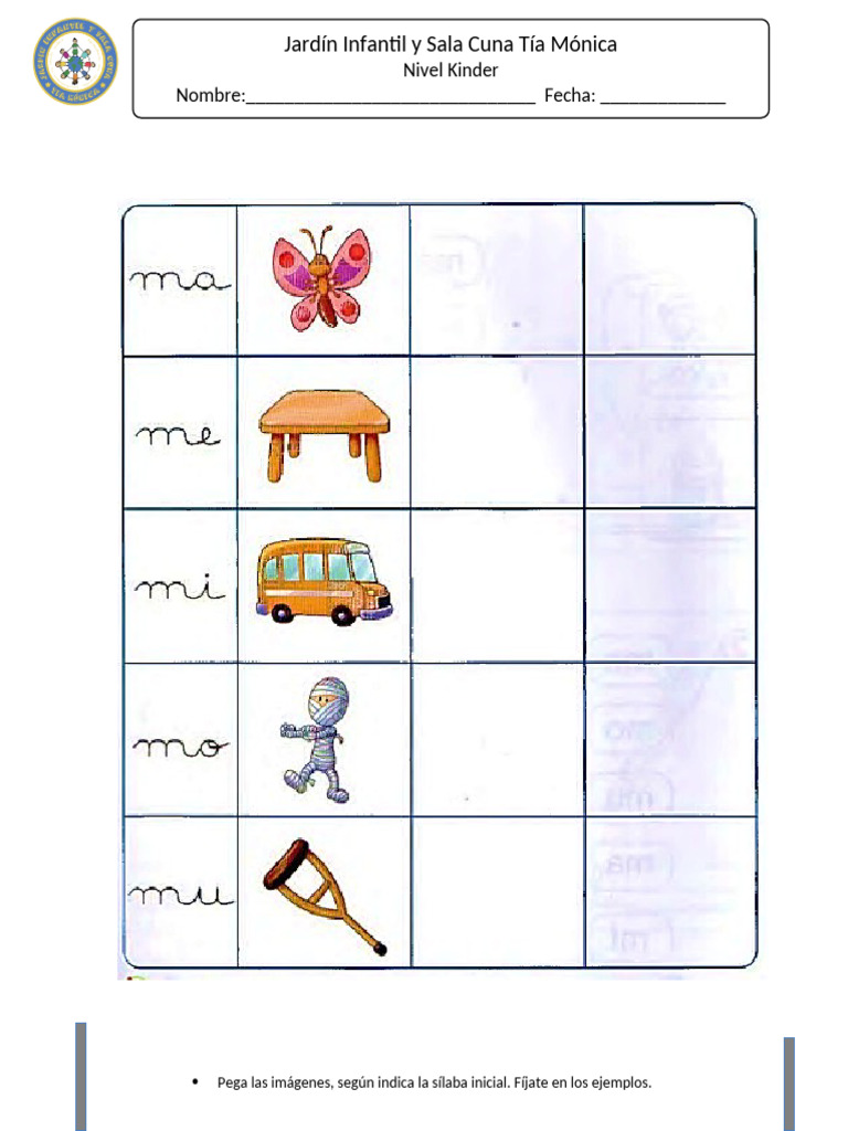 Ficha Sonido Inicial M | PDF