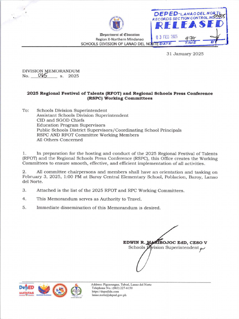 2025 Regional Festival of Talents (RFOT) and Regional Schools Press ...