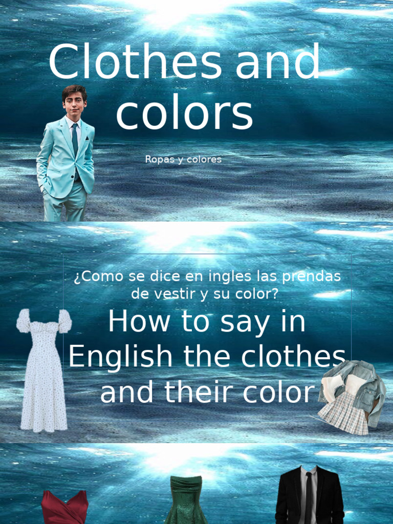 Ropa y colores en inglés | PDF