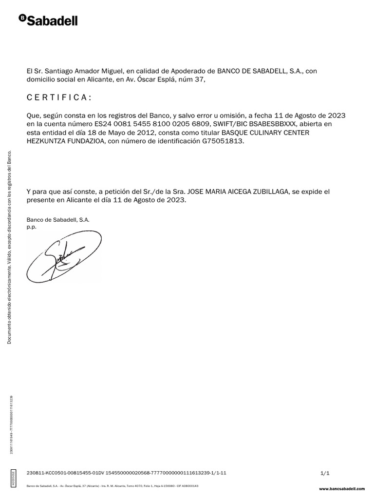 Certificado de Titularidad | PDF