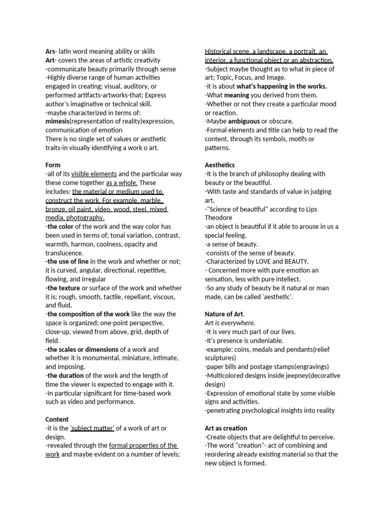 Appreciation Art | PDF | Experience | Aesthetics