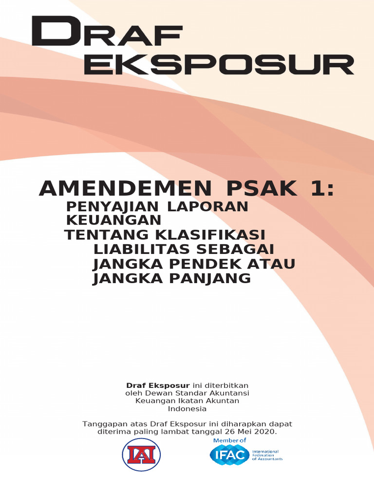 DE Amendemen PSAK 1 tentang Klasifikasi Liabilitas sebagai Jangka Pendek atau Jangka Panjang | PDF