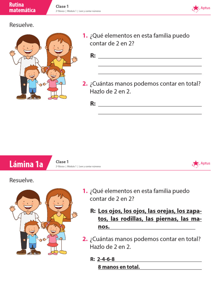 2024 2 Basico Matematica Modulo 1 Clase 1 Laminas | PDF