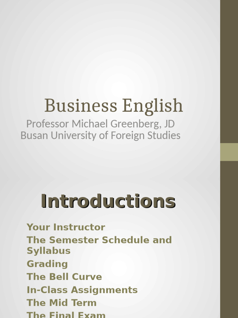 Business English Course Overview | PDF | Tests | Educational Assessment ...