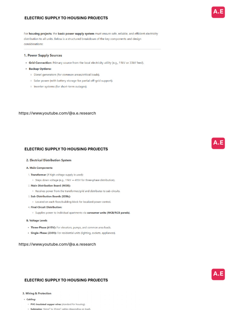 Electric Supply for Housing Projects | PDF