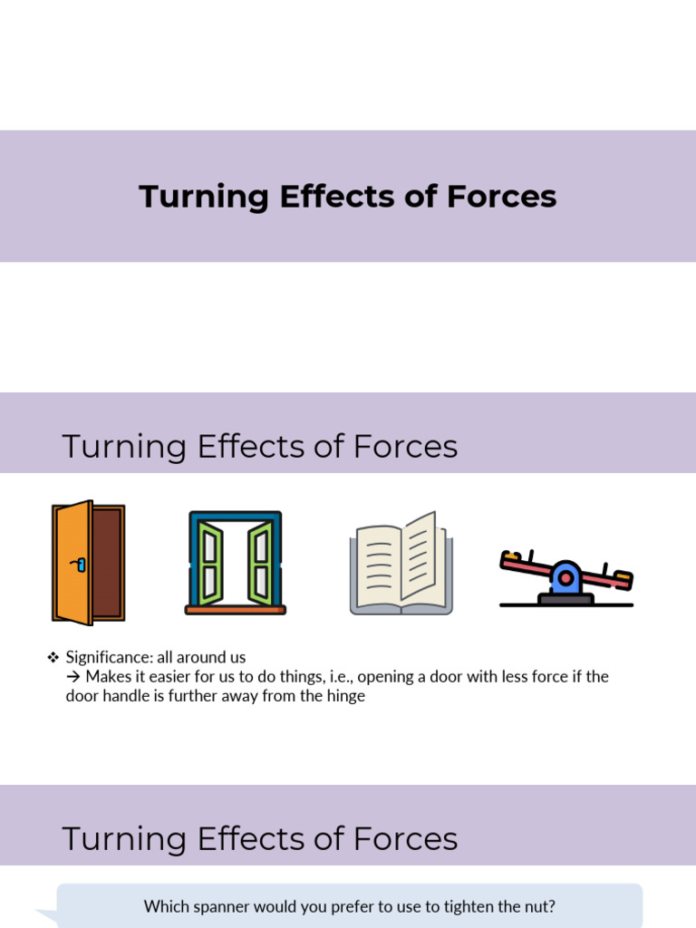Turning Effect of Forces Slides | PDF | Force | Torque