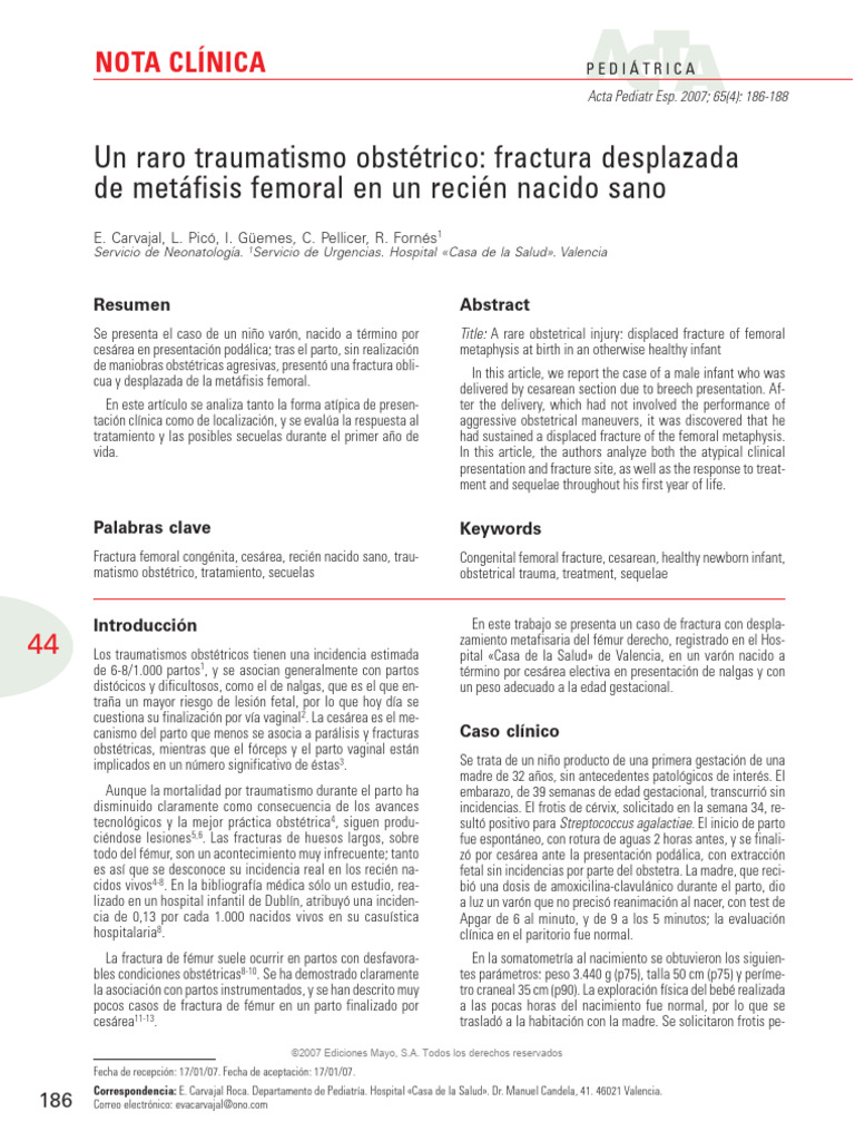 Nota Clinica Raro | PDF | Parto | El embarazo