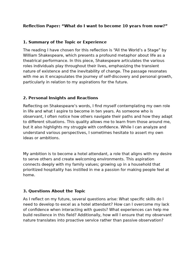 Reflection Paper For Tutoring. | PDF | Personal Development | Psychological Resilience