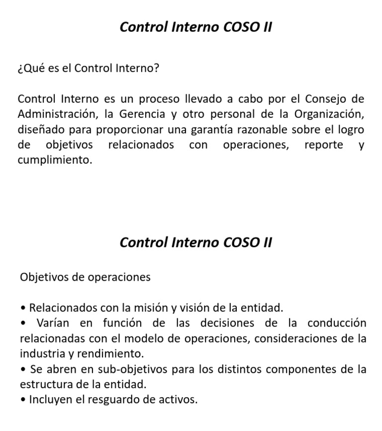 1 Control Interno COSO II | PDF