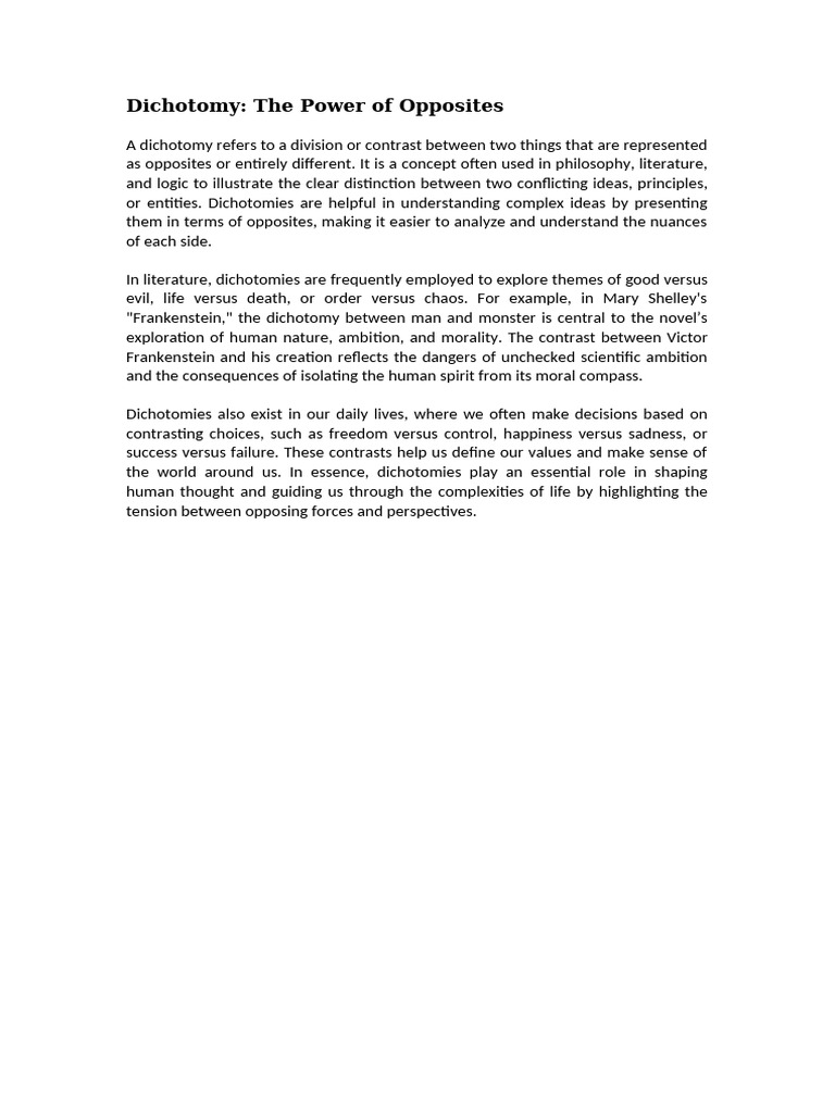 Dichotomy | PDF