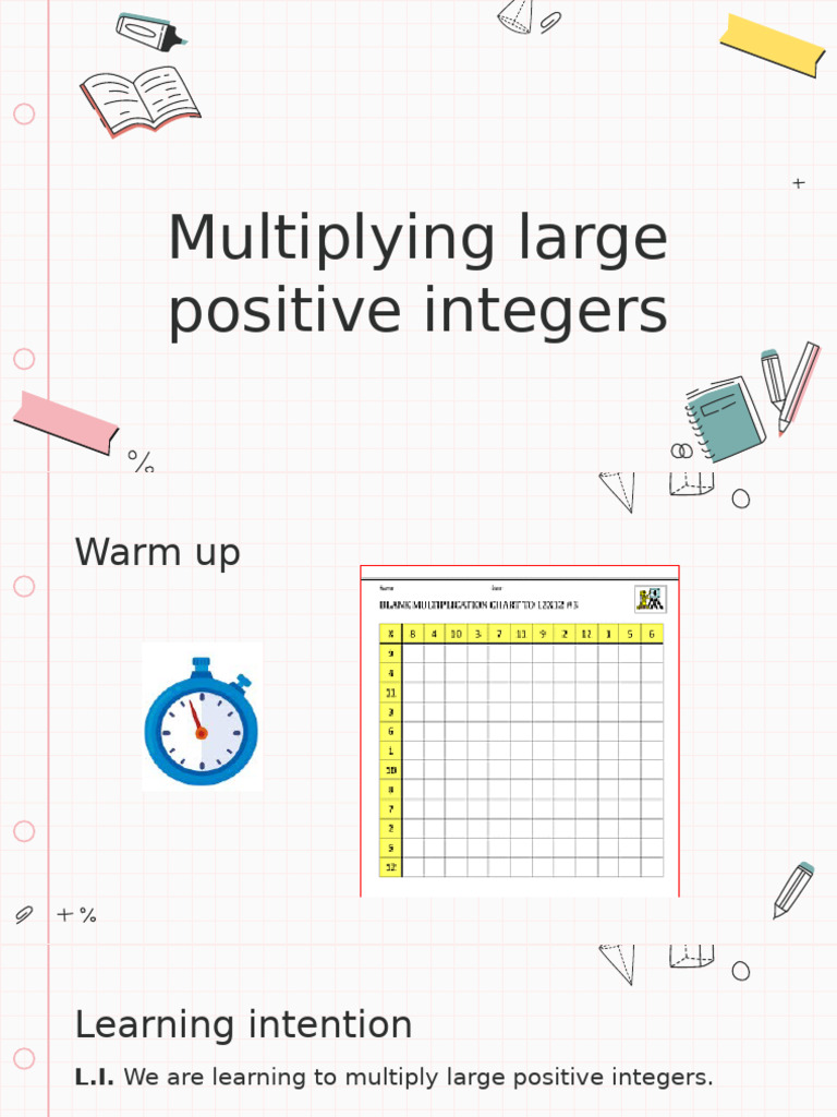 Directed Numbers - Multiplying Large Positive Integers | PDF