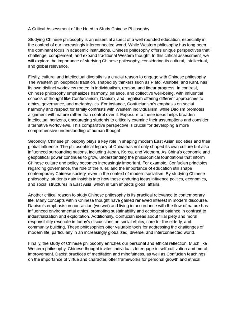 Andrada-Chinese Philo Assignment | PDF | Chinese Philosophy | Confucianism