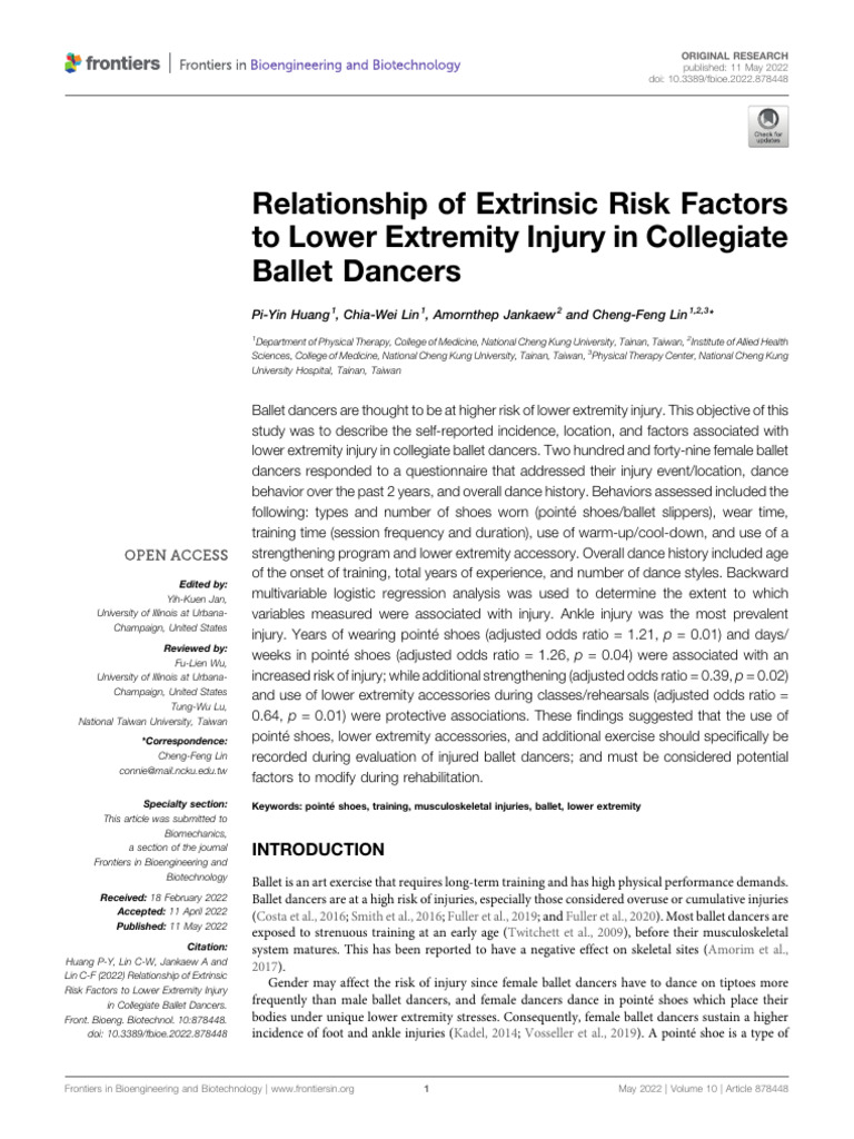 Relationship of Extrinsic Risk Factors To Lower Extremity Injury in ...