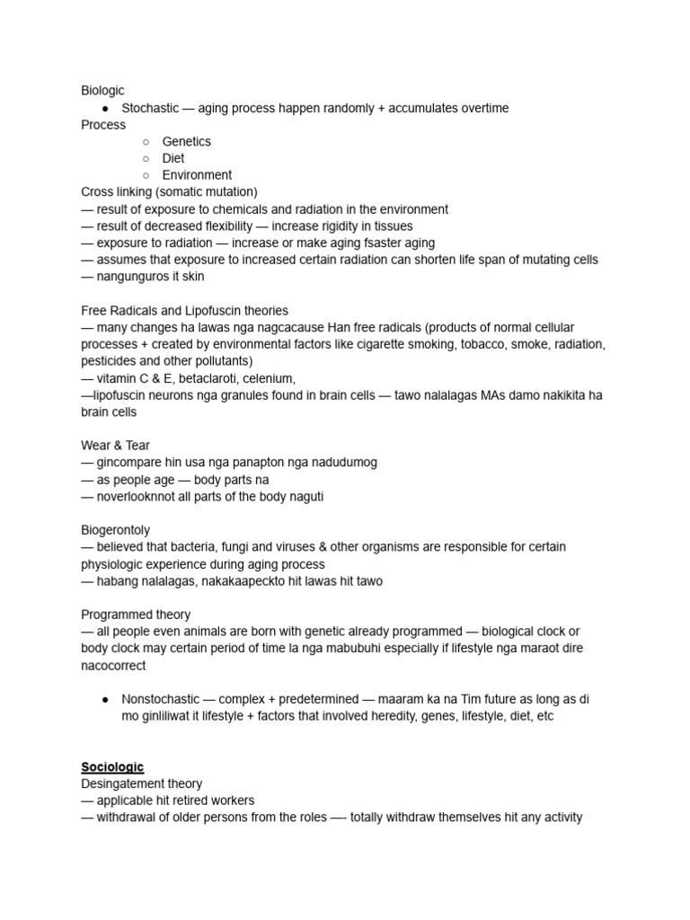 Common-theories-of-aging | PDF | Ageing | Stress (Biology)