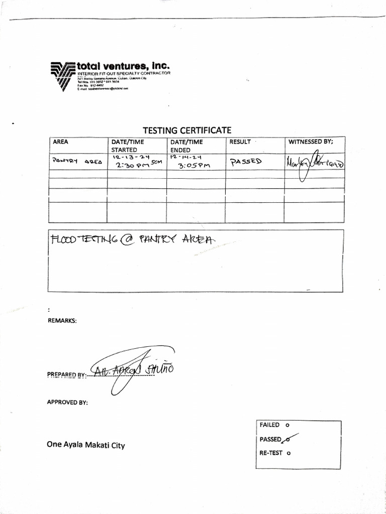 Flood Testing at Pantey Area (13Dec2024)(1) | PDF