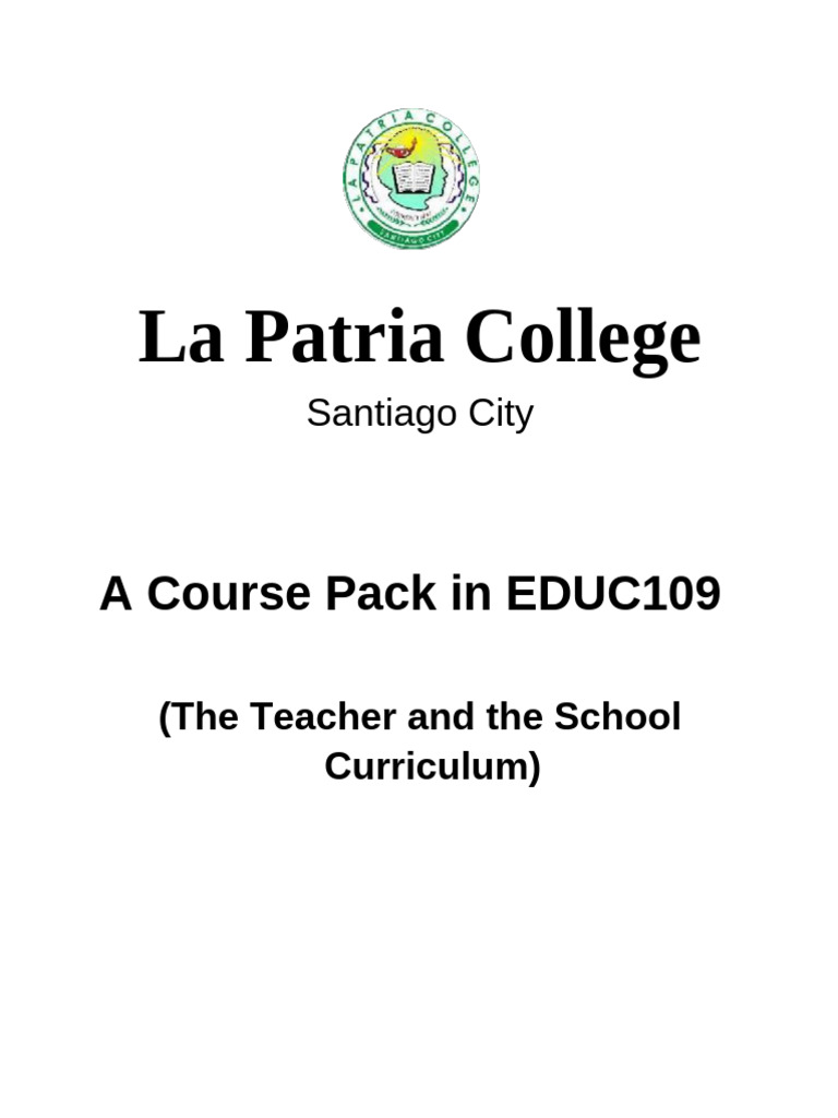 EDUC-109-COURSE-PACK | PDF | Curriculum | Learning