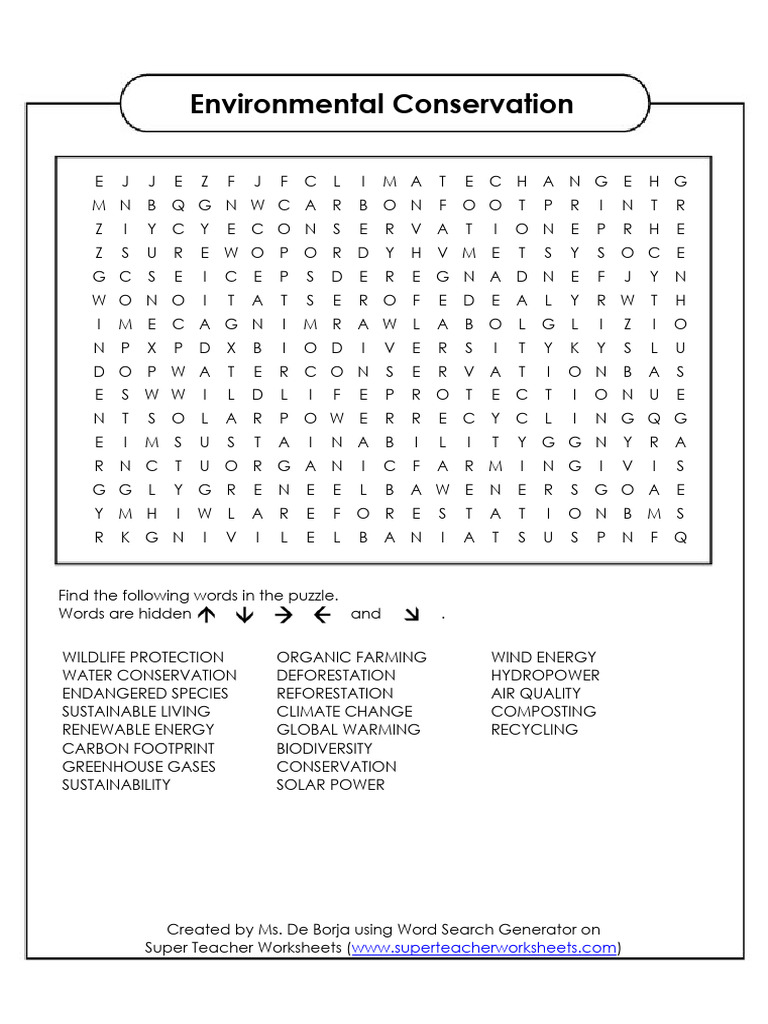 Super Teacher Worksheets Environmental Conservation | PDF | Climate ...