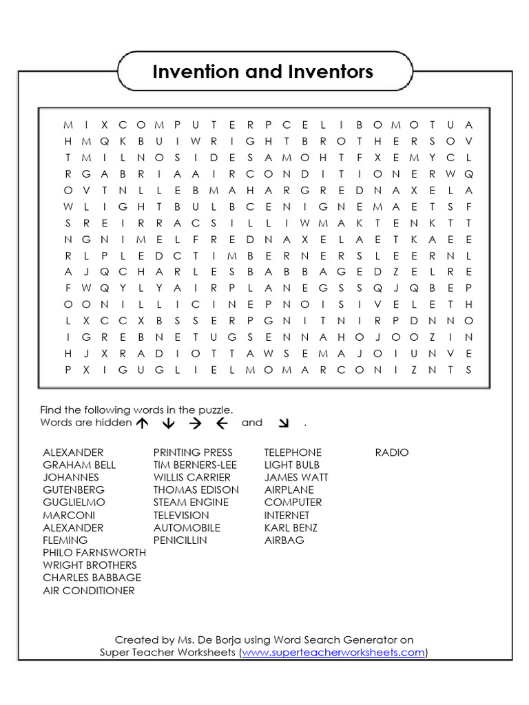 Super Teacher Worksheets Invention and Inventors | PDF