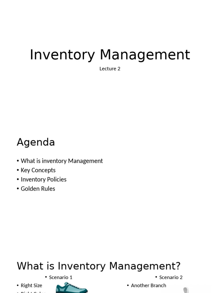 Lecture 2 - Inventory Management | PDF | Inventory | Demand