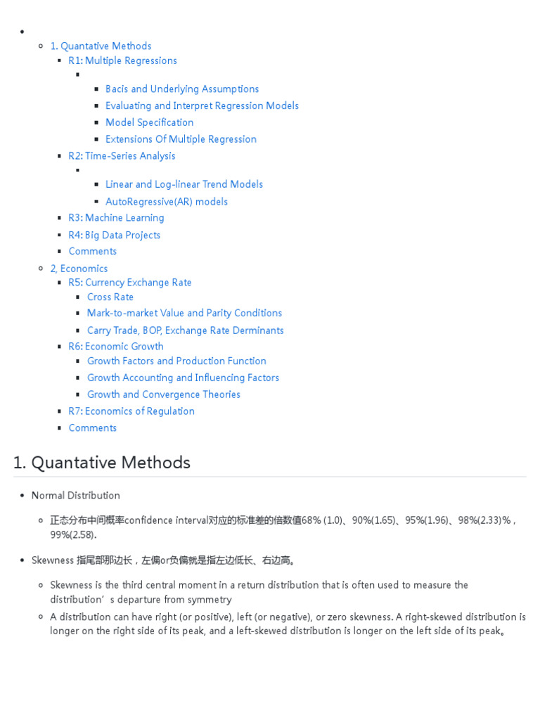 CFA Level2 Notes 1quantitative 2economics | PDF | Errors And Residuals ...