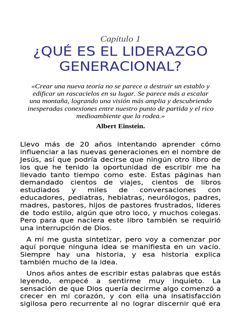 Liderazgo Generacional: Nuevas Perspectivas | PDF | Iglesia cristiana ...