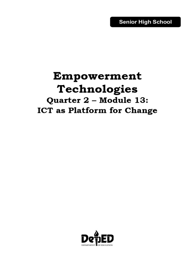 QUARTER 2-3 ICT As Platform For Change | PDF | Educational Technology