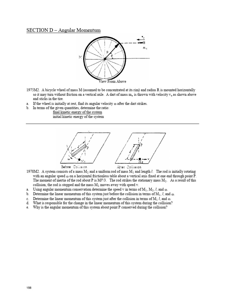 Angular Momentum Practice | PDF | Rotation Around A Fixed Axis | Angular Momentum