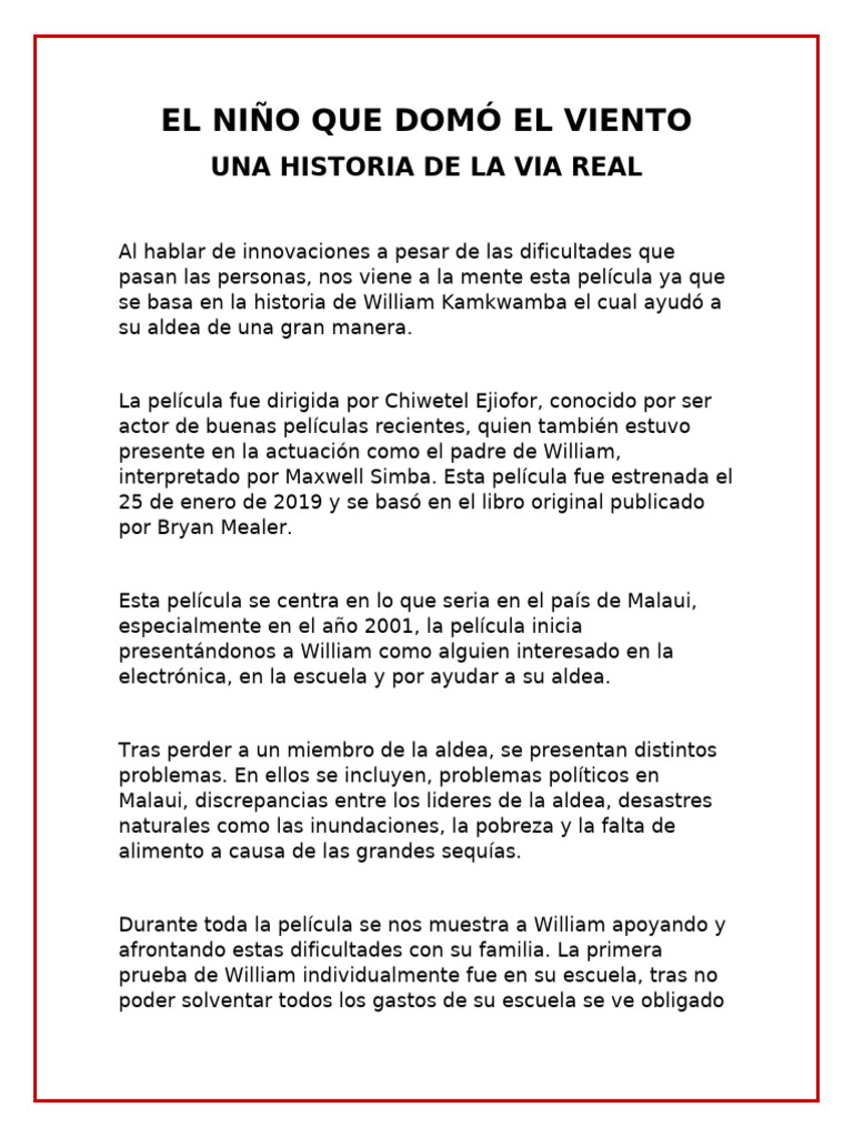 El Niño Que Domó El Viento | PDF