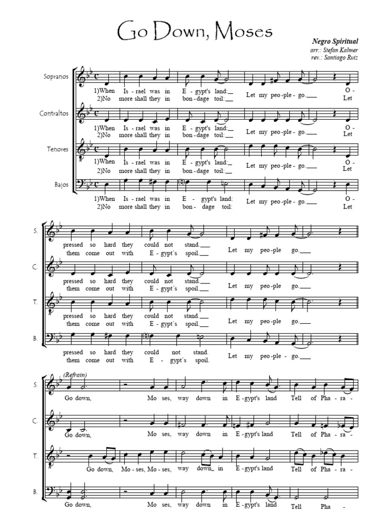 CORO JUVENIL Go Down, Moses | PDF