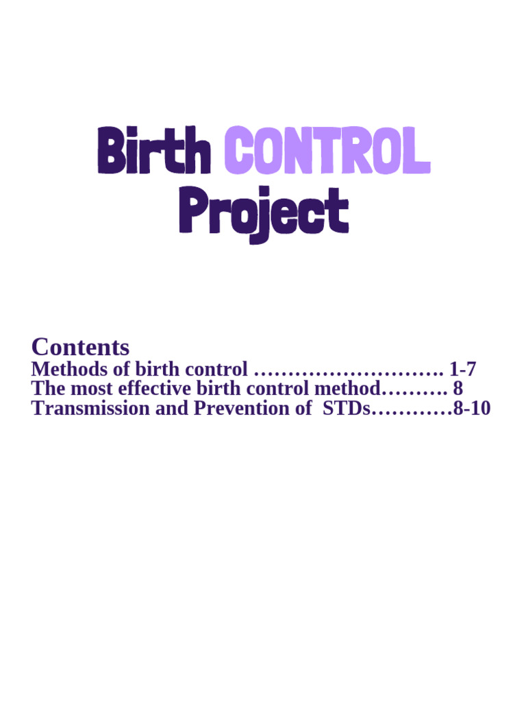 Biology Birth Control Project | PDF | Birth Control | Condom