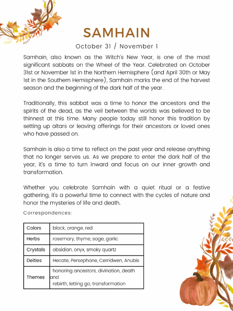 Free Samhain Guidepdf | PDF
