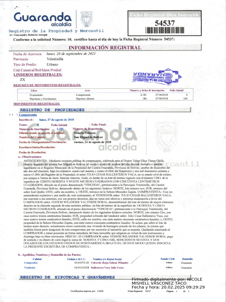 Firma Digital de Nicole Mishell Vasconez | PDF