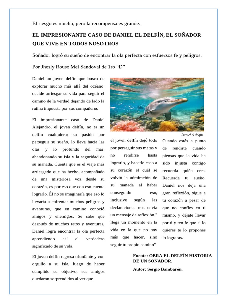 Noticia de Daniel El Delfín | PDF