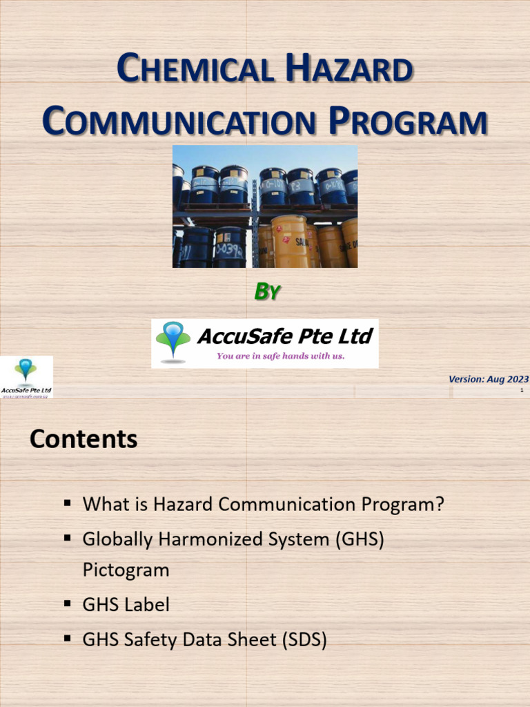 Chemical Hazard Communication Program | PDF | Occupational Safety And ...