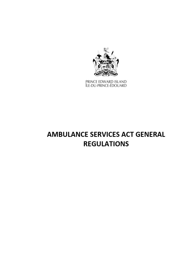 A10-01g-Ambulance Services Act General Regulations | PDF | Ambulance ...