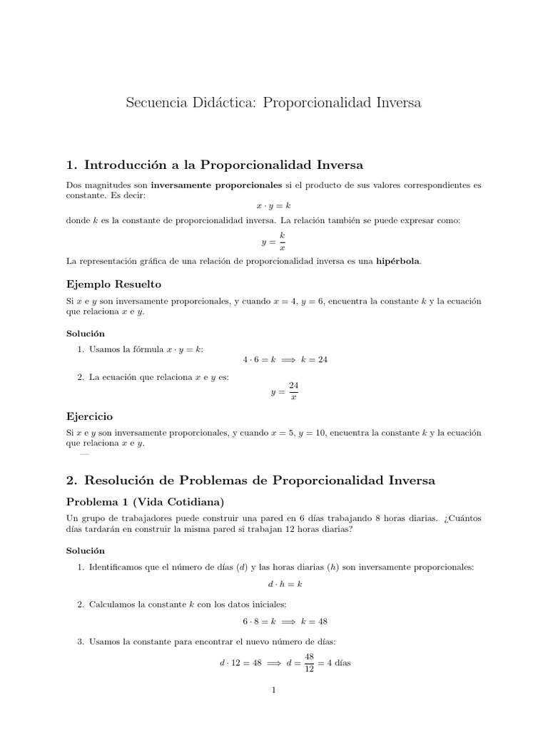 Secuencia Proporcionalidad Inversa | PDF | Gases | Cantidades fisicas
