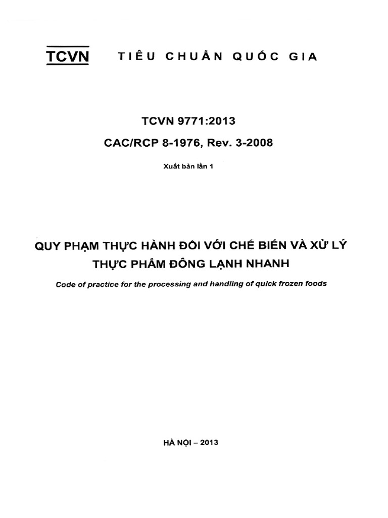 TCVN 9771 - 2013 (CAC-RCP 8-1976, Rev. 3-2008) Ngay 30-11 - 0001 (Con Hieu Luc) | PDF
