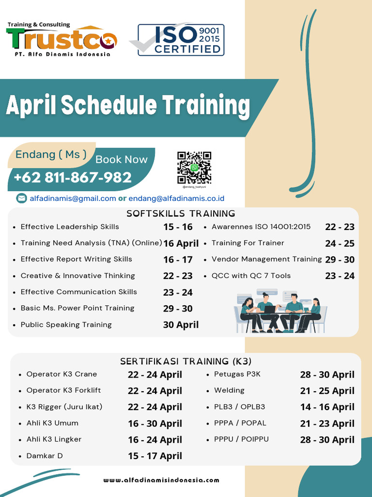 April Schedule Training Trustco | PDF